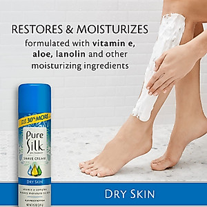 Value Size - Pure Silk Dry Skin Treatment Spa Therapy Shave Cream, 9.5 Ounces (Pack of 6)