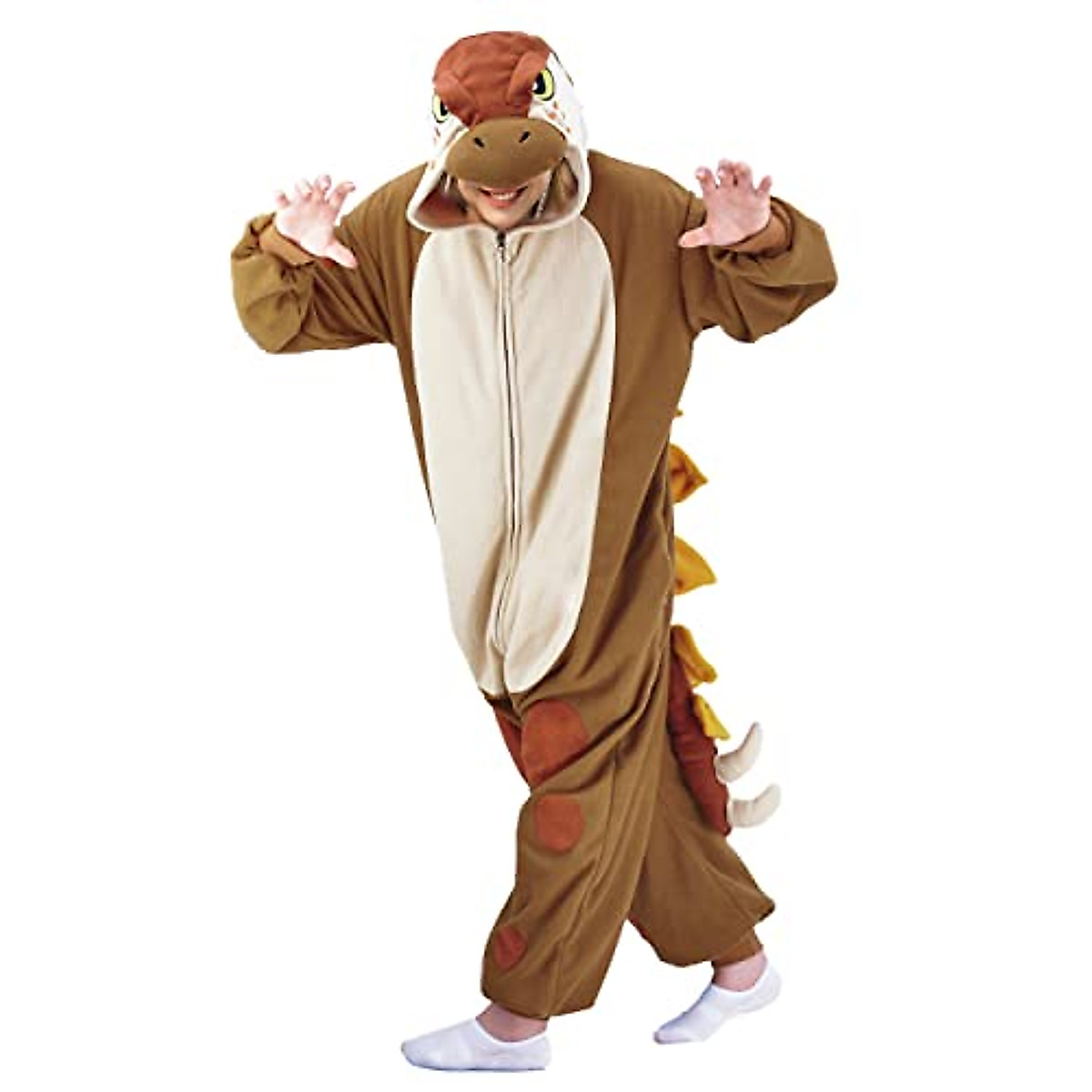 Adult Stegosaurus Onesie Pajamas Dinosaur Animal Cosplay Costume One Piece Jumpsuit Sleepwear for Women Men