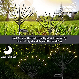 INFLELOS Solar Garden Lights - New Upgrade Solar Swing Lights, Wind Swing, Solar Outdoor Lights, Garden Patio Decor, High Flexible Wire and Heavy Duty Bulb Base, Warm White (2-Pack)