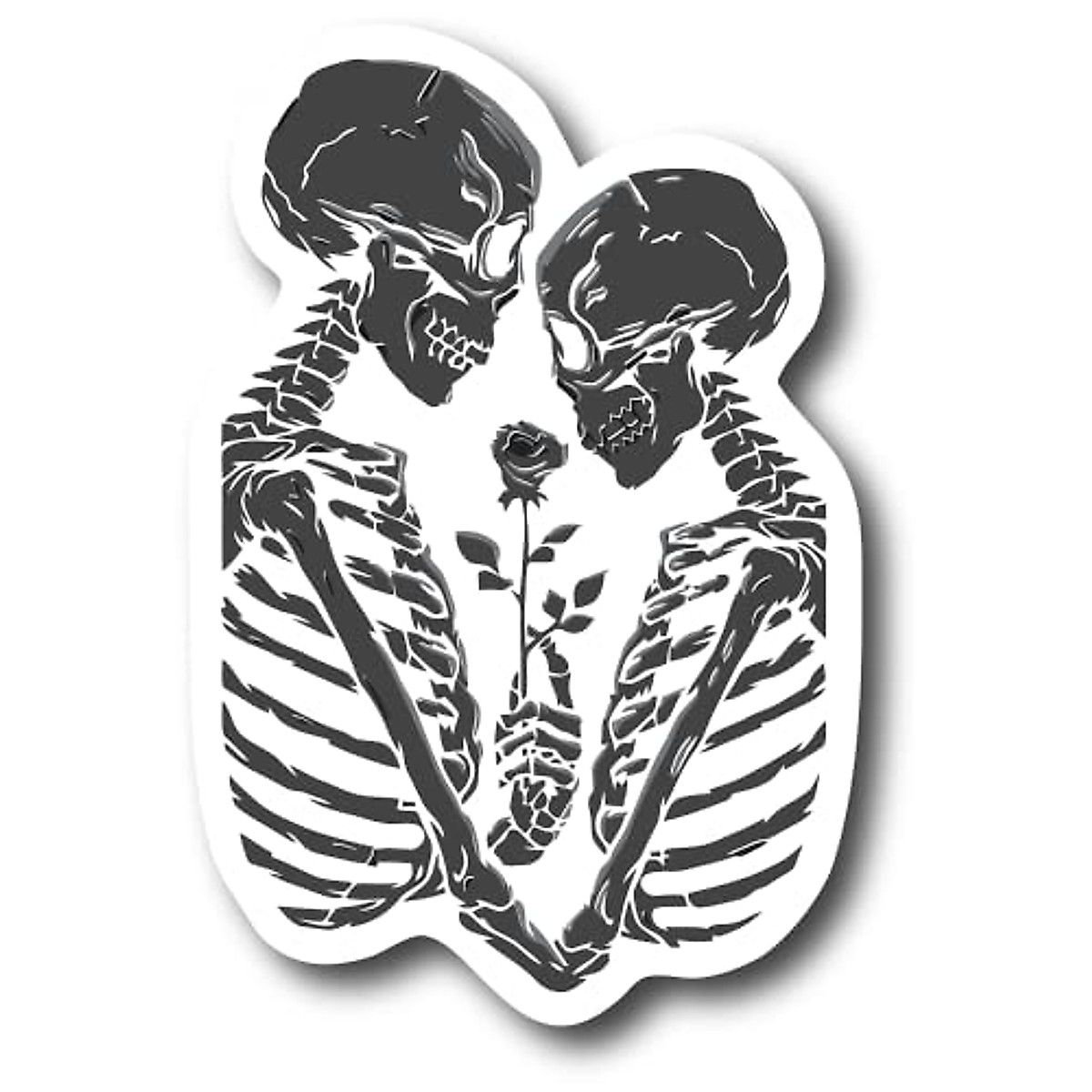 Skull Love Heart Refrigerator Magnet | UV Printed 4-Inch Kitchen Decor Accessory Featuring Stunning Design | Horror Dead Sugar Crossbones Halloween Scary Bones Goth CSM1565
