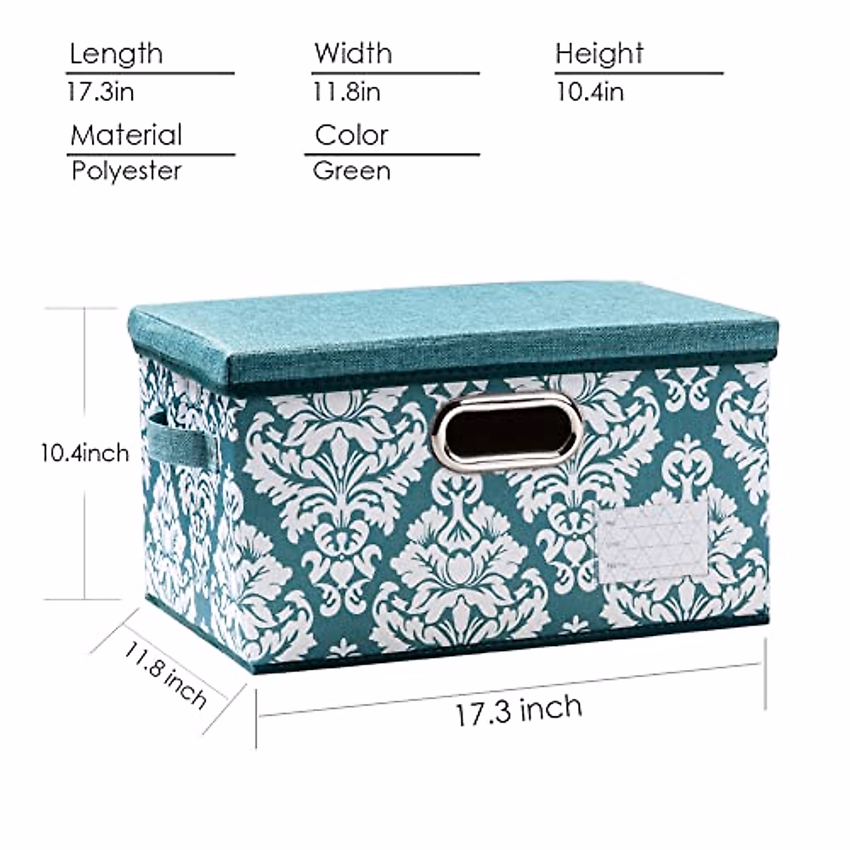 PRANDOM Large Collapsible Storage Bins with Lids [3-Pack] Fabric Foldable Storage Boxes Organizer Containers Baskets Cube with Cover for Home Bedroom Closet Office Nursery (17.3x11.8x10.4)