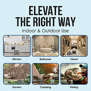 SPLENDOLE Folding Step Stool - 11-Inch Non-Slip Foot Stool for Kitchen, Bathroom, Living Room - Compact and Lightweight Stool Chair with 250-Lb Maximum Weight Capacity Step Stools for Kids and Adults