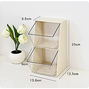 BILLION GOLD Acrylic Storage Containers Box, Desktop Tea Bag Organizer with 2 Drawers - Coffee Pod Holder for K Cups, Tea Bags, Creamer, Sugar Bags for Home Office(White)