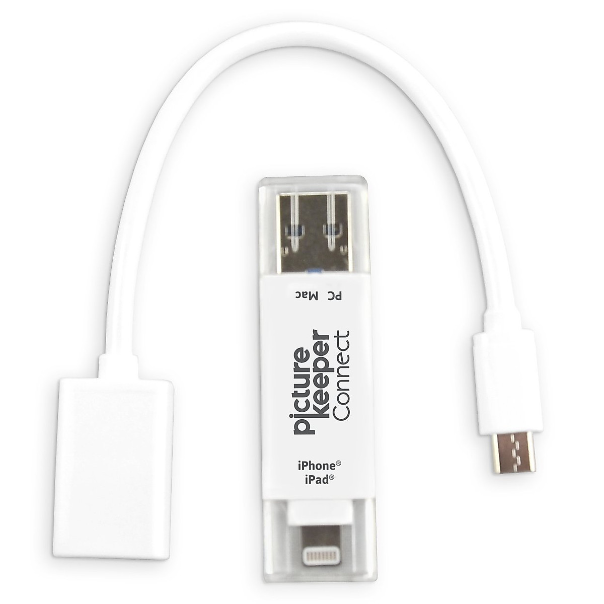 Picture Keeper Connect Photo & Video USB Flash Drive for Apple, Android & PC Devices, 64GB Thumb Drive