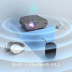 Native 1080P 15000 Lumens Projector, WEWATCH Portable 2.4G 5G Projector with WiFi and Bluetooth Mini Movie Projector, 200" Display 230 ANSI Lumens Video Projector for Home Outdoor, HDMI, VGA, USB