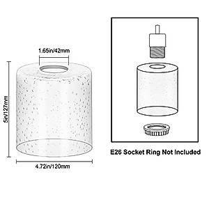 Seeded Glass Shade Cylinder Glass Lamp Shade Replacement Glass Shade