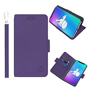 DefenderShield Universal Cell Phone Radiation Protection 5G & EMF Blocker Wallet Case - RFID Blocking Magnetic Wallet Cover (Purple, Medium)
