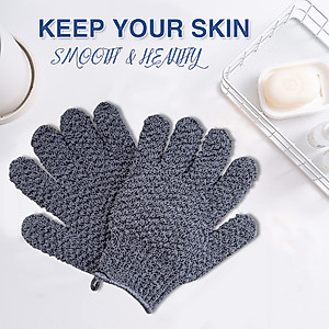Yiclick Heavy Exfoliating Gloves, Exfoliating Body Scrubber for Bath Shower Exfoliation, Body Scrub Exfoliator for Dead Skin Remover, Exfoliate Sponge Loofah Washcloth Mitt Men Women