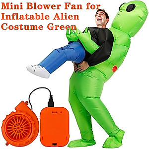 QLINLEAF Mini Blower Fan for Dinosaur Costume or Other Inflatable Game Clothing Suits, Orange
