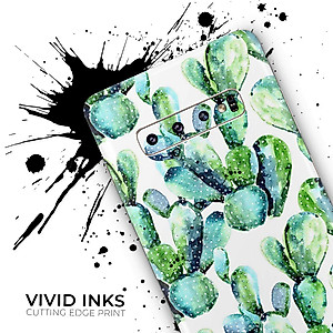 DesignSkinz Watercolor Cactus Bloom V1 Protective Vinyl Decal Wrap Skin Cover Compatible with The Samsung Galaxy S20 (Screen Trim & Back Glass Skin)