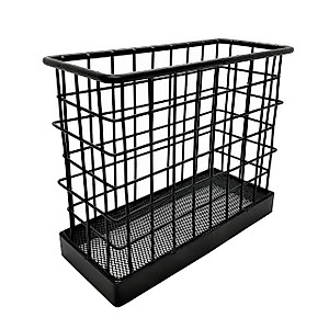 Wire Classic Metal Napkin Organizer Holder for Kitchen Restaurant Home Stylish Decor - Dining Tables, Stylish Black Countertop Storage Indoor and Outdoor Use Vertical Tissue Dispenser