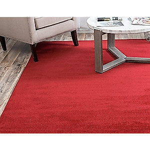 Unique Loom Williamsburg Collection Casual Transitional Solid Vibrant Area Rug, 5 x 8 ft, Red