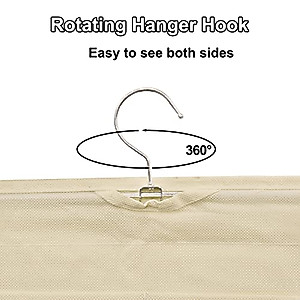 KIMCHOMERSE Hanging Jewelry Organizer Double Sided 80 Pockets Jewelry Storage Holder Bag for Home and Travel to Organize Necklaces Bracelets Earrings Rings Chains Hairpin Headband - Beige