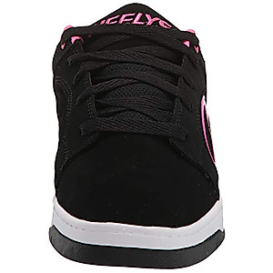 HEELYS Girl's Voyager Tennis Shoe, Black/Pink, 2 M US Big Kid