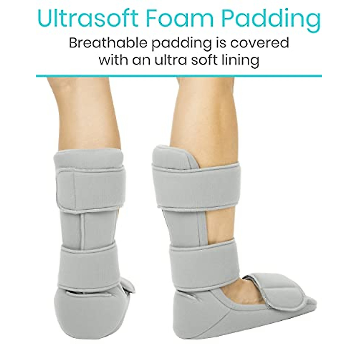 Vive Plantar Fasciitis Night Splint Plus Trigger Point Spike Ball - Soft Leg Brace Support, Orthopedic Sleeping Immobilizer Stretch Boot (Small: Men's: Up to 5, Women's: Up to 6.5)