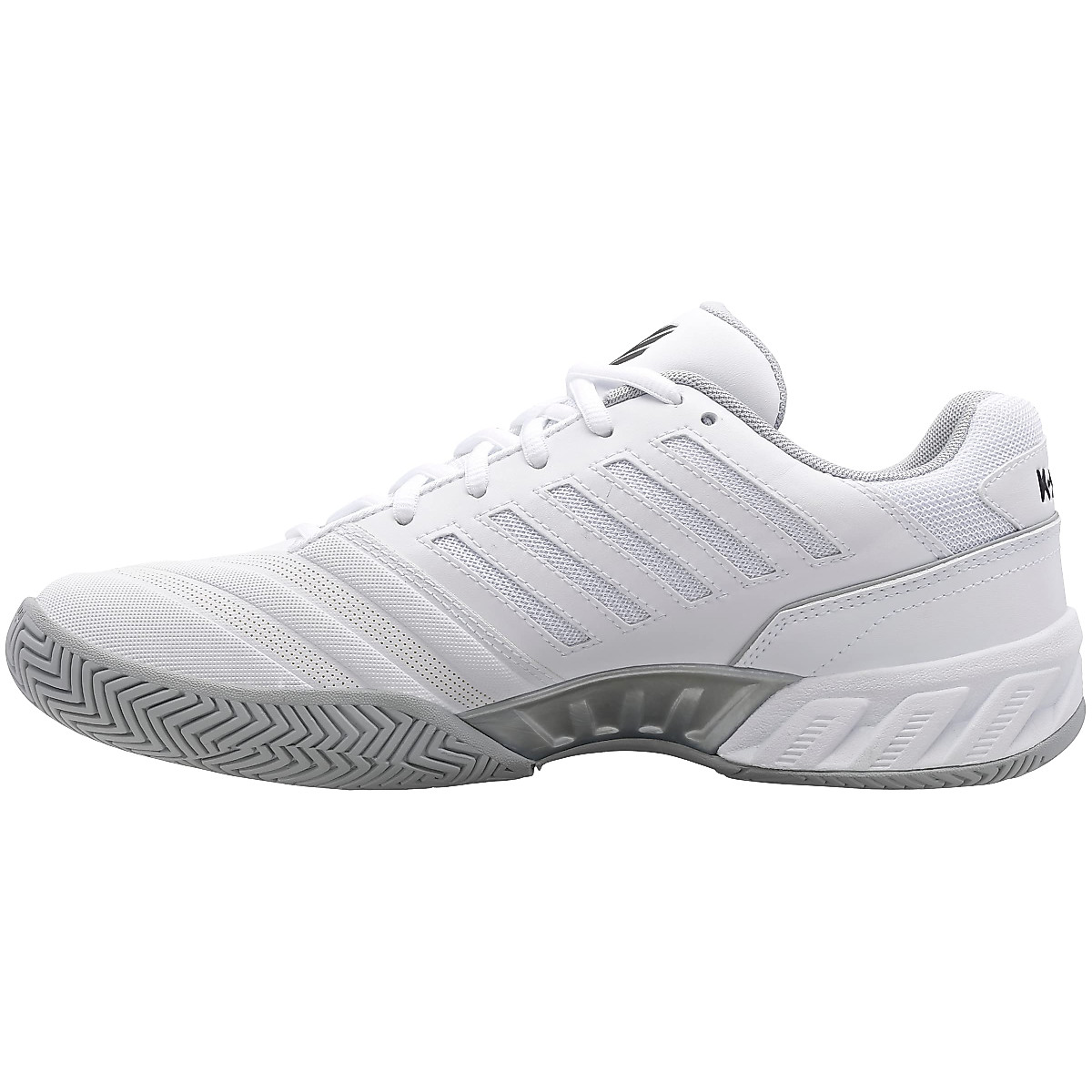 K-Swiss Men's Bigshot Light 4 Tennis Shoe, White/Highrise/Black, 11.5 M