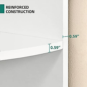 YITAHOME 5-Tier Corner Shelf, 70.8" Tall Modern Free Standing Corner Bookshelf, 5 Shelf Display Corner Bookcase and Bookshelves,Wooden Open Storage Book Shelves for Living Room, Home Office, White