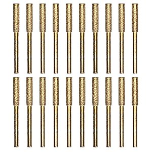 20 Pcs Chain Saw Grinding Head, Easy to Change, Chainsaw Sharpener Burr Grinding Head, Rotating File Sharpening Tool Set Kit, Chainsaw Grinding File(Gold3)