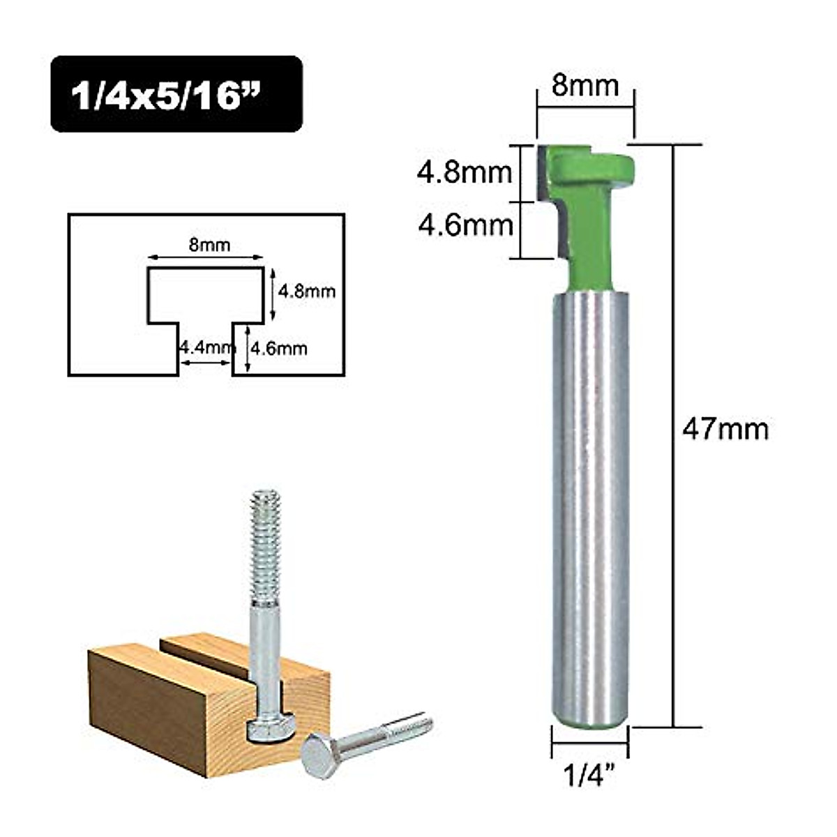 Finger Joint Router Bit with Tongue and Groove Router Bits, 3PCS 1/4 inch Shank Carbide Tool Sets (3PCS Finger Bit Sets) (T Slot)