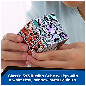 Rubik’s Cube, Disney 100th Anniversary Metallic Platinum 3x3 Cube, Fidget Toys Adults, Mickey Mouse Toys, Disney Toys for Adults & Kids Ages 8+