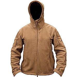 TACVASEN Men's Tactical Fleece Jacket (Small,SAND)