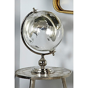 CosmoLiving by Cosmopolitan Aluminum Metal Globe with Tiered Base, 7" x 6" x 10", Gold