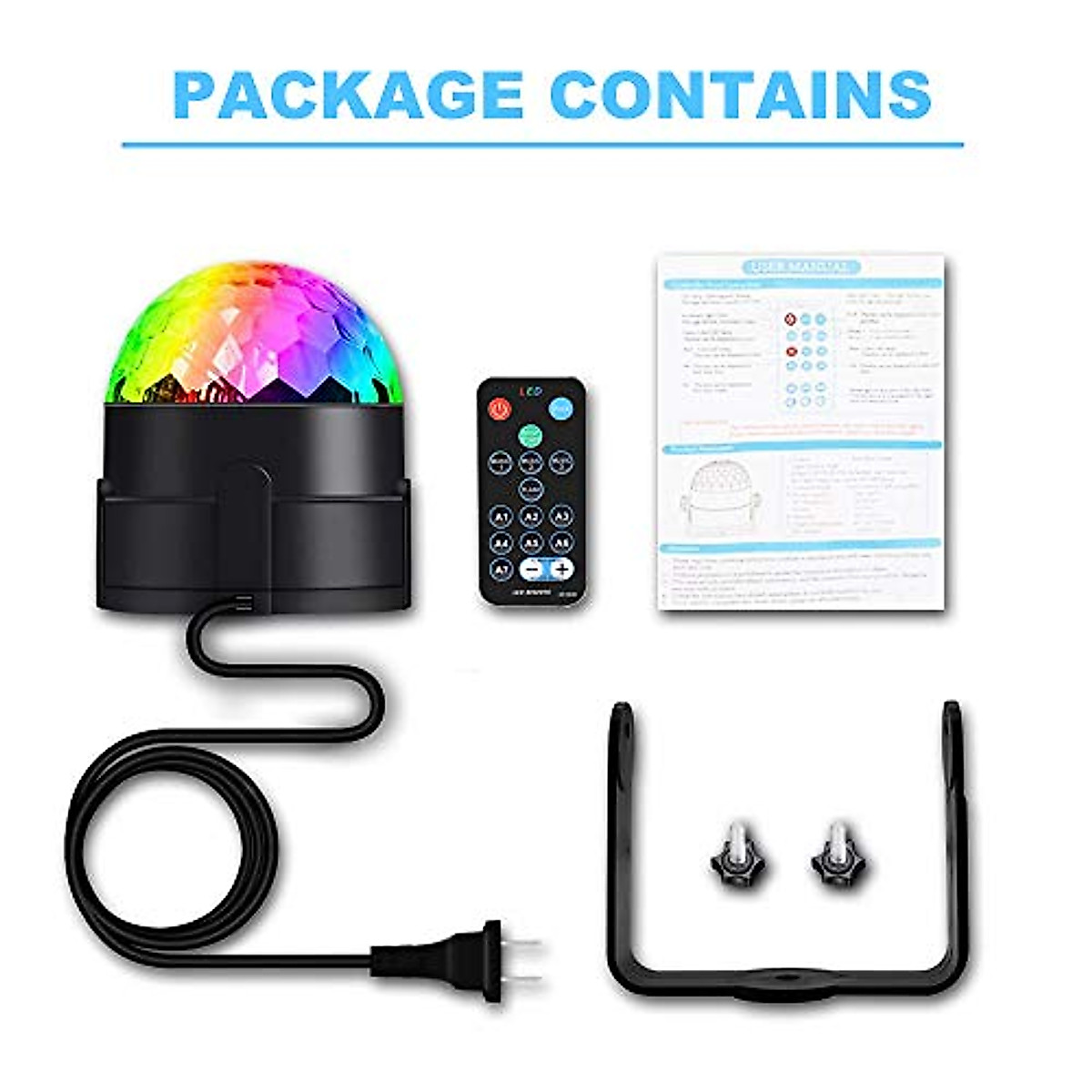 Party Lights, Dj Rave Lights Led Strobe Lights Sound Activated Stage Lights Projected Effect Dancing Lights Remote Control for Birthday Xmas Wedding Bar Kids Christmas-1 Pack