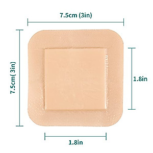 Dimora Silicone Foam Dressing with Border Adhesive 3"x3" Waterproof Wound Dressing Bandage for Wound Care 10 Pack