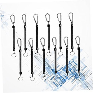 Housoutil 24 pcs Heavy Duty Spring Fishing Lanyard Tether Tools Retractable Fishing Ropes Fishing Gear Tool Fishing Safety Wire pogo Keychains Security Gear Tools Key Rings Heaps Lip Clip