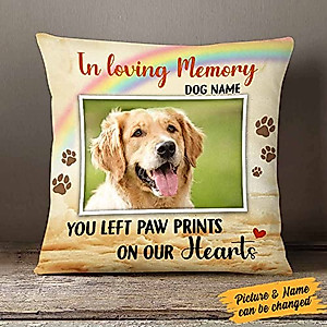 Personalized Dog Memorial Gifts in Loving Memory of Dog Pillow, Custom Photo Dog Memorial Pillow, Pet Loss Sympathy Gifts for Loss of Dog, Dog Lovers, Dog Owners