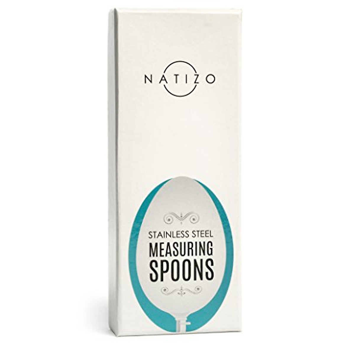Stainless Steel Measuring Spoons - Set of 4 Premium Metal Spoons - Strong and Durable - Engraved with Metric and Imperial / US Sizes Including Tablespoon and Teaspoon - Ideal for Cooking and General Kitchen Use, for Measuring Liquid and Dry Ingredients
