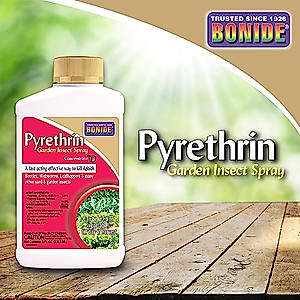 Bonide Pyrethrin Garden Insect Spray Concentrate, 8 oz Ready-to-Mix Fast Acting Insecticide for Outdoor Garden Use