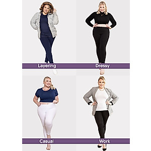 Women's Cotton Plus Size Leggings Black 4X