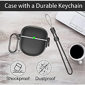 ULITIQ Locking Case Compatible with Bose QuietComfort Earbuds II, Bose QuietComfort Earbuds II Case with Lock, Keychain and Strap/Lanyard, Cool Bose QuietComfort II Case Cover for Women Men, (Black)