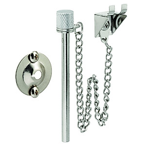 Prime-Line Products U 9847 Patio Sliding Door Loop Lock, Chrome & Defender Security U 9858 Sliding Patio Door Lock Pin, 2-5/8 inch, Chrome Finish