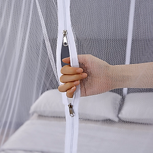 Mengersi Mosquito Net for Bed Canopy with Zipper,Canopy Bed Curtains Twin,Twin XL Bed,Mosquito Netting for Patio,Camping,Bug Net for Camping,White