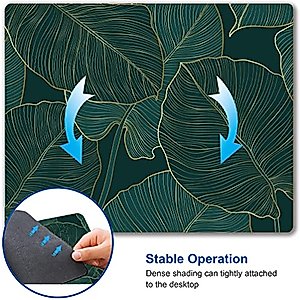 Mouse Pad, Computer Mouse Pads with Tropical Leaves Design, Mouse Mat Square Waterproof Mouse Pad Non-Slip Rubber Base MousePads for Office Laptop