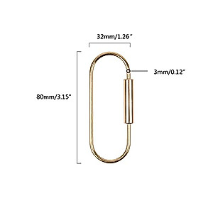 ARFUKA Keychain Brass Screw Lock Keychain Ellipse Shape Key Holder Unisex Key Organizer Keyring Birthday Christmas Wedding Valentine's Day Gift for Men and Women