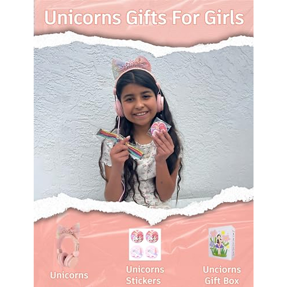 charlxee 𝟐𝟎𝟐𝟑 𝐍𝐞𝐰 Priness Wired Kids Headphones for School/Travel,Clear Mic,Shareport,95dB Volume Control,Nylon Cable,Stereo Sound,Adjustable Over Ear Headsets for Girls -Pink