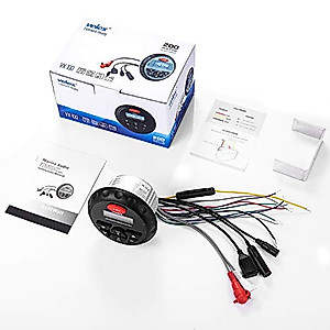 Waterproof Bluetooth Marine Stereo Receiver with MP3 Player AM FM Radio and USB for Streaming Music on Boats Golf Carts ATV UTV and Spa Hot Tubs