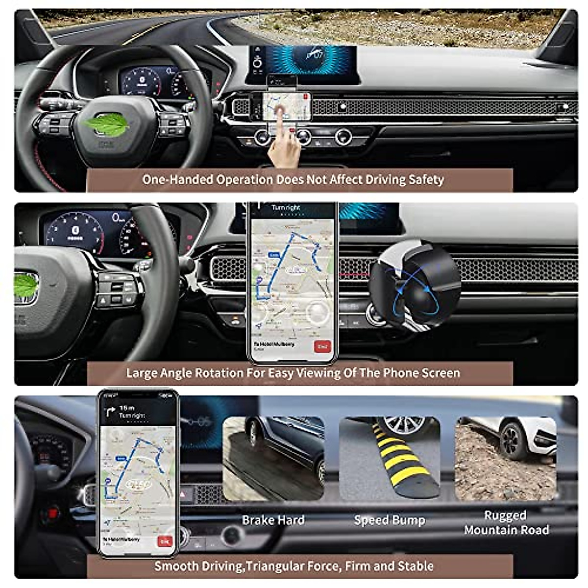 CLEC Magnetic Phone Holder fit for Honda Civic 2021 2022,Adjustable Vent Dashboard Cell Phone Holder fit for Car Phone Mount for iPhone Samsung Smartphone