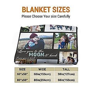 Launchigo Customized Photo Blanket - Collage Blanket with Text. Make Your Own Fleece Throw Blanket. Gift for Anniversary, Thanksgiving, Birthday & Christmas. (Photo Blanket 22, 50"X60")