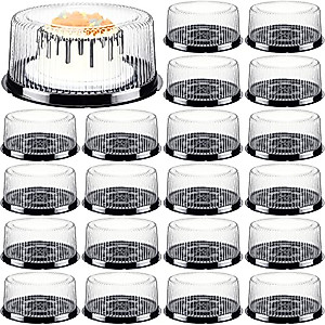 20 Pieces Round Cake Carrier 10 Inch Plastic Containers for Cake Clear PET Cake Transport Container Disposable Cake Containers Carriers with Dome Lids Cake Holder Display Containers for Transport