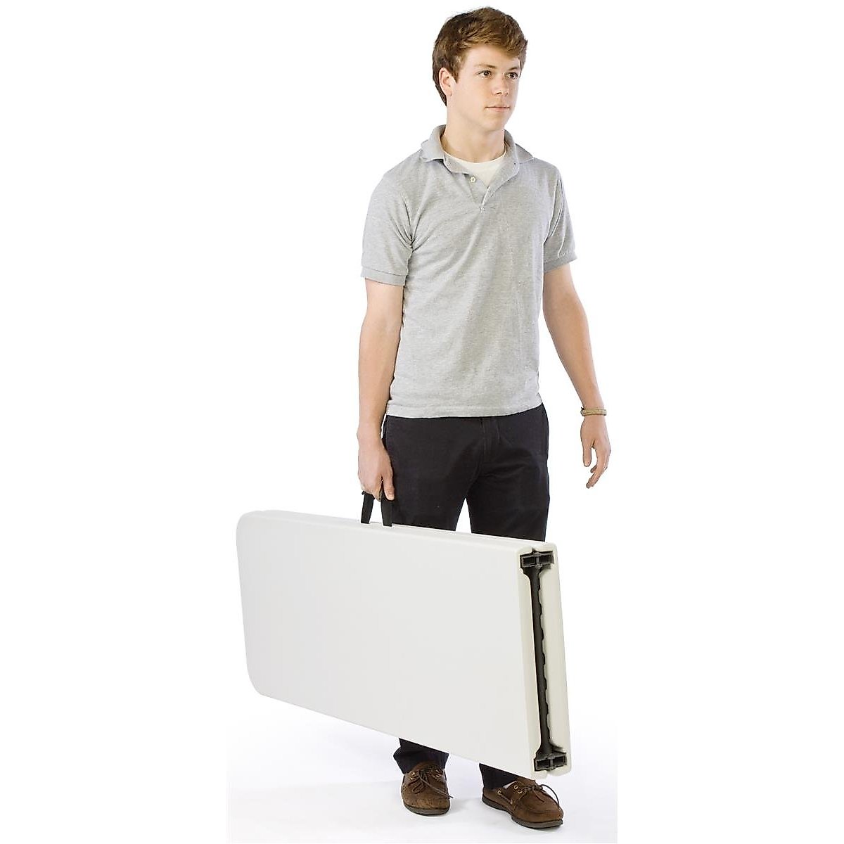 Displays2go Adjustable-Height Folding Tables are Portable and Can Be Adjusted to 3 Separate Heights