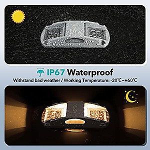 AGPTEK Solar Driveway Lights 4 Pack, Solar Deck Lights Outdoor Dock Marine Lights LED Dock Lights Solar Powered Waterproof Driveway Marker Lights for Warning Step, Sidewalk, Pathway, Garden, Yard