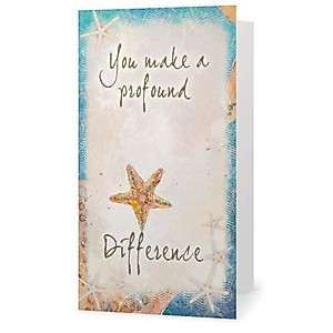 Smiling Wisdom - Starfish Story Appreciation Small Keepsake Card and Keychain Gift Set - You Make a Profound Difference - Ornate Swirl Keychain