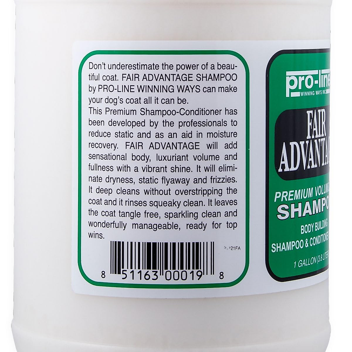Chris Christensen Pro-Line Fair Advantage Shampoo & Conditioner - Premium Volumizing Shampoo for Dogs - Build Body while providing Moisture - Anti Static Formula - 2 in 1 Shampoo & Conditioner-Gallon