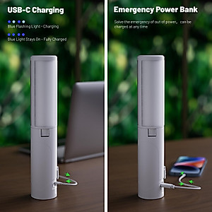 LHOTSE Camping Light, 220LM Rechargeable Battery Powered Lantern with 3 Modes, Magnetic Base, USB-C Charging, Portable Tent Flashlights Perfect for Camping, Hiking, Emergency, Camping Accessories