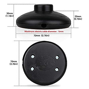 3Pcs Floor Foot Switch, Black Foot Pedal Lamp Switch, Round Floor Foot Switch Inline, with Step-on-Button, for Floor Lamp On-Off Control Footswitch (Pack of 3-Black)