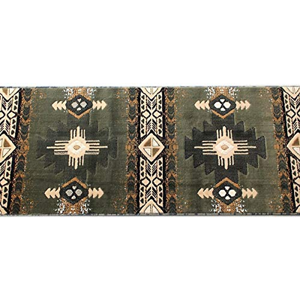 Southwestern Navajo Aztec Native American Geometric Area Rug Sage Green (2 Feet X 7 Feet Runner)